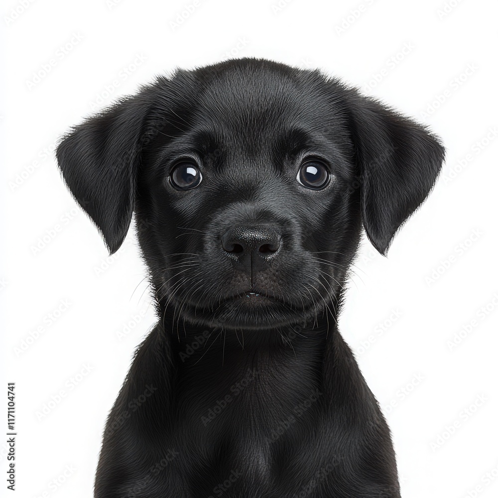 High Detail Labrador Dog in Animated GIF Style with Clean Edges on Pure ...