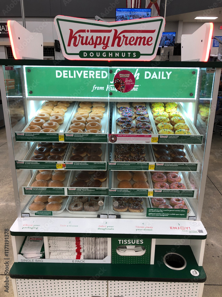 Krispy Kreme point of purchase kiosk at Walmart store for individual ...