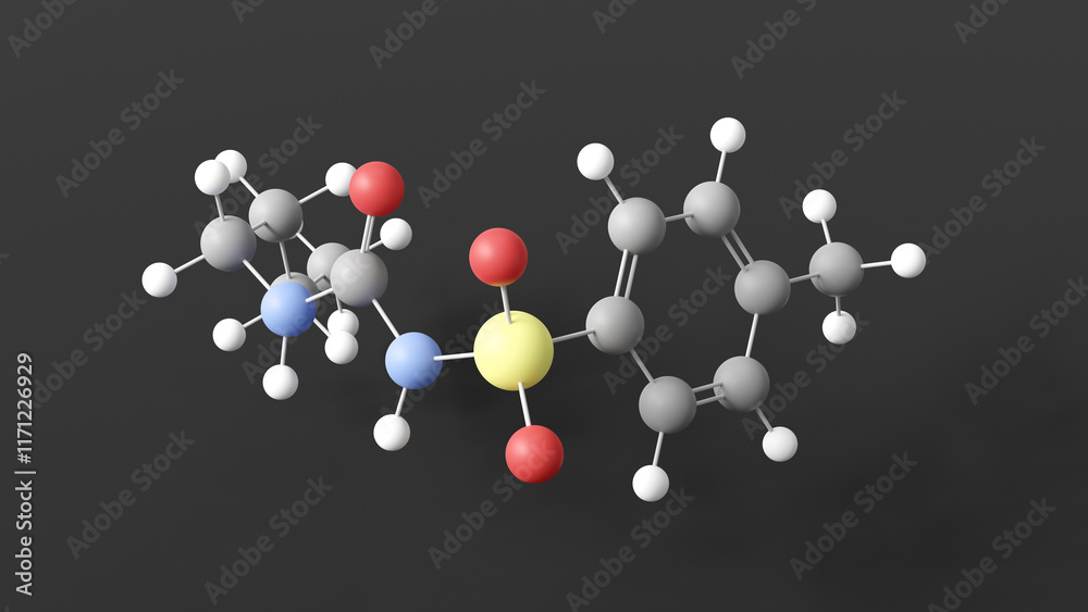 tolbutamide molecule 3d, molecular structure, ball and stick model ...