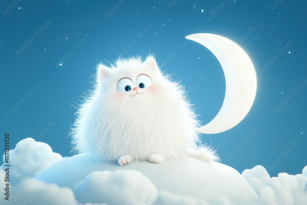 Claymation cat, A fluffy cat made with a claymation style is depicted ...