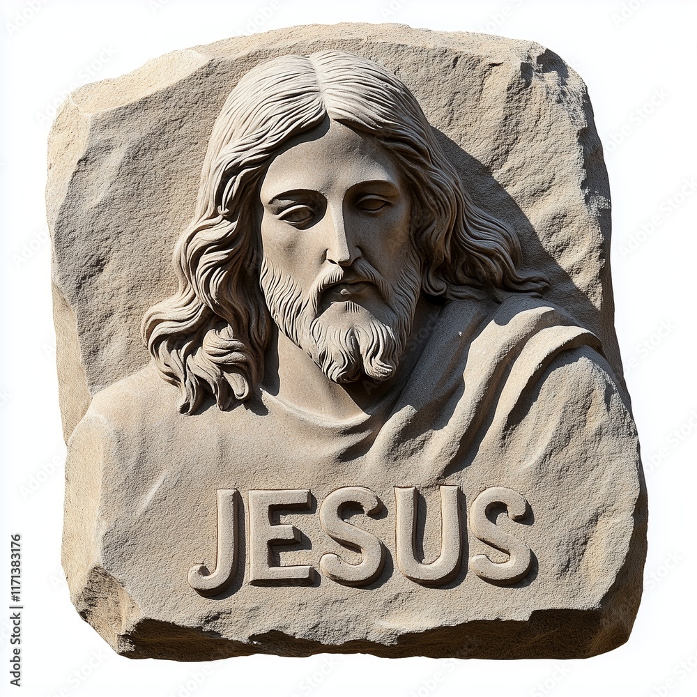 Stone carving of Jesus showcasing religious artistry in Christianity ...