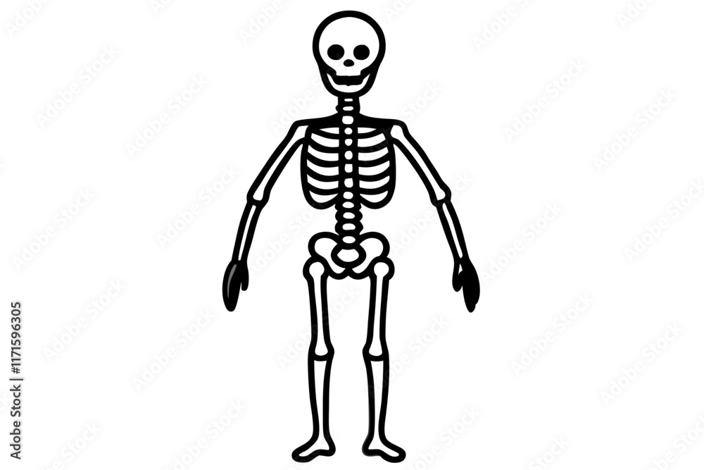 Human Skeleton Line Art Vector Illustration - SVG Graphic for Medical ...