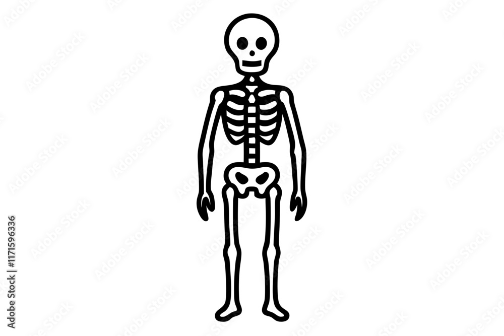Human Skeleton Line Art Vector Illustration - SVG Graphic for Medical ...