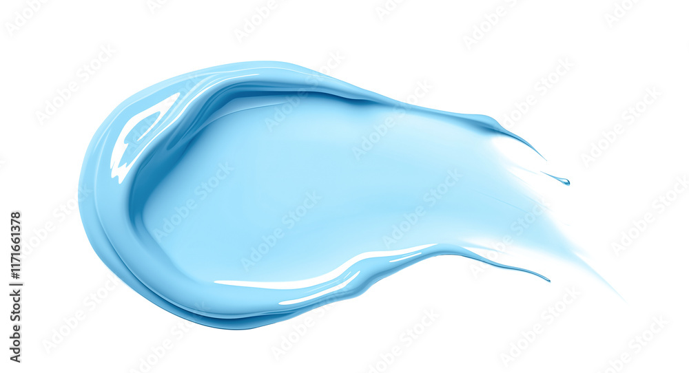Light Blue Cream Smear Isolated on Transparent Background. Glossy ...