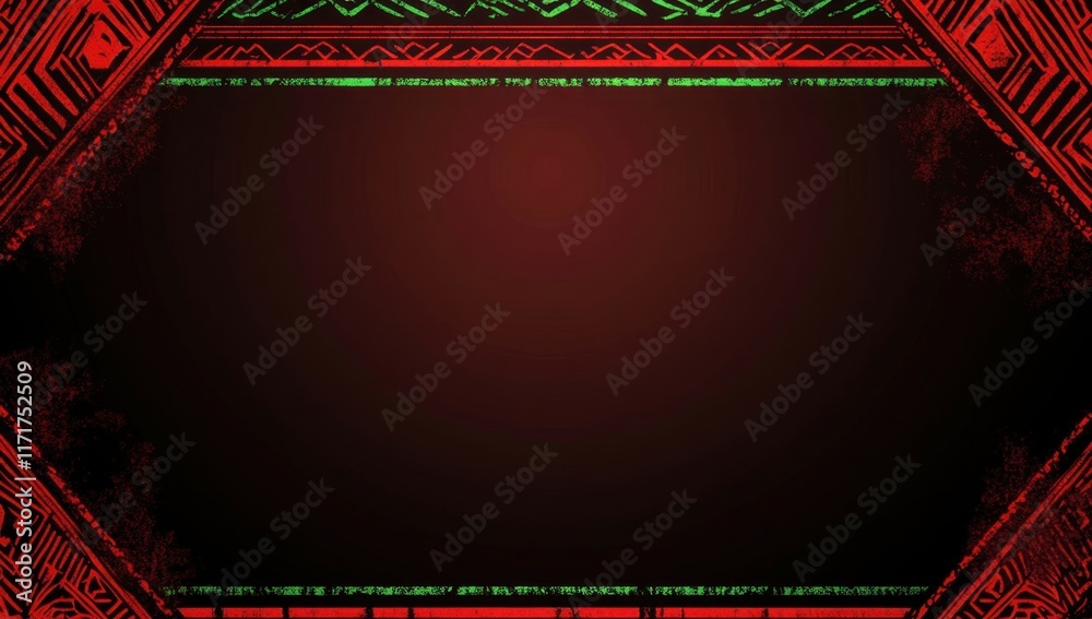 Red and black background with traditional African tribal patterns ...