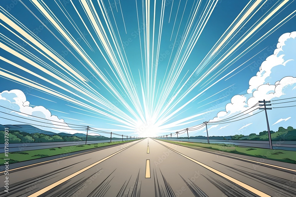 Comic-style speed lines radiating outward in motion effect Stock ...