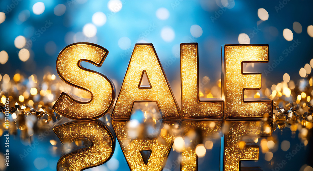 Gold sale sign shines bright Stock Illustration | Adobe Stock