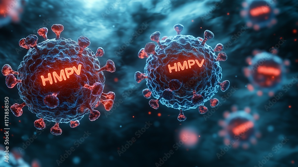 Human metapneumovirus or HMPV, virus causing upper and lower ...