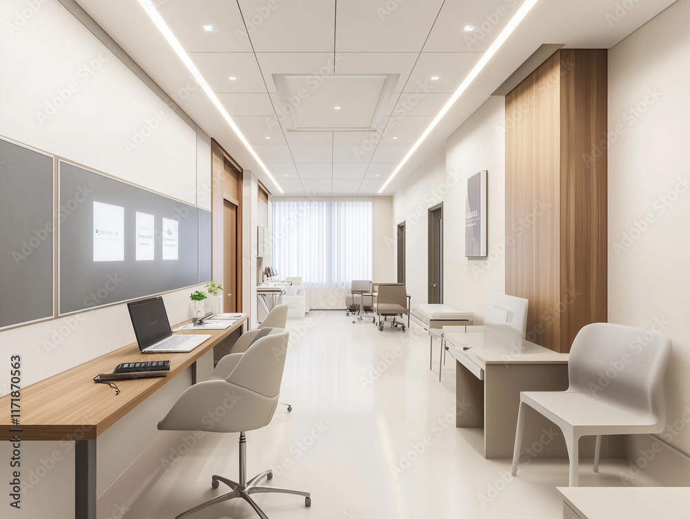 A modern and clean home office room background for online webinars and ...