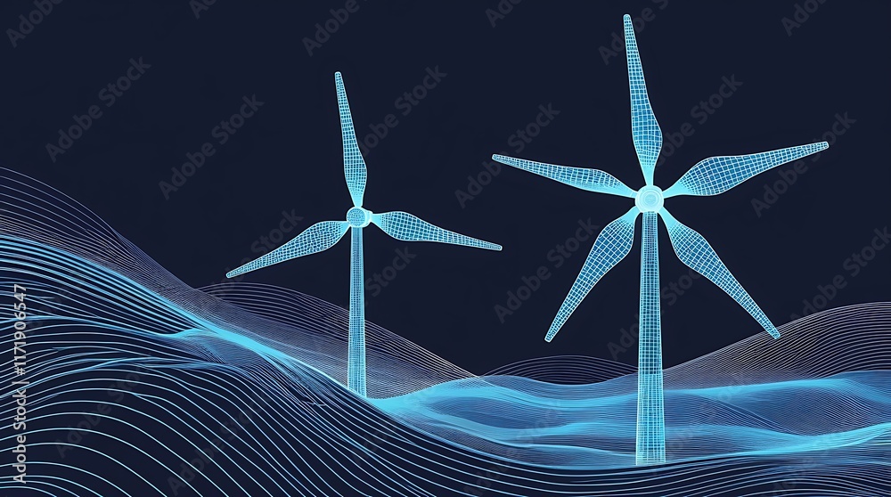 wind energy innovation through futuristic blueprint of wind turbines ...
