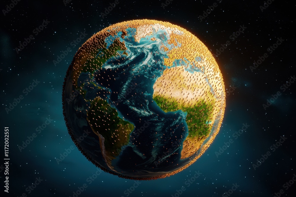 The animation features a stunning visual of the Earth's map slowly ...