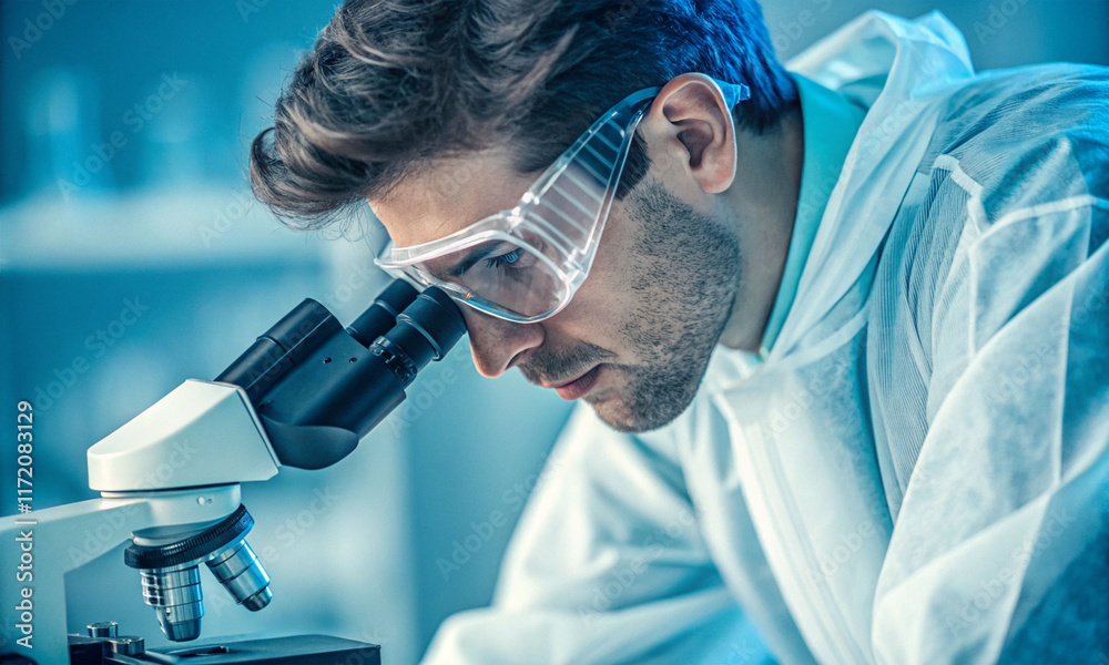 scientist science look see watch test microscope doctor nurse staff ...