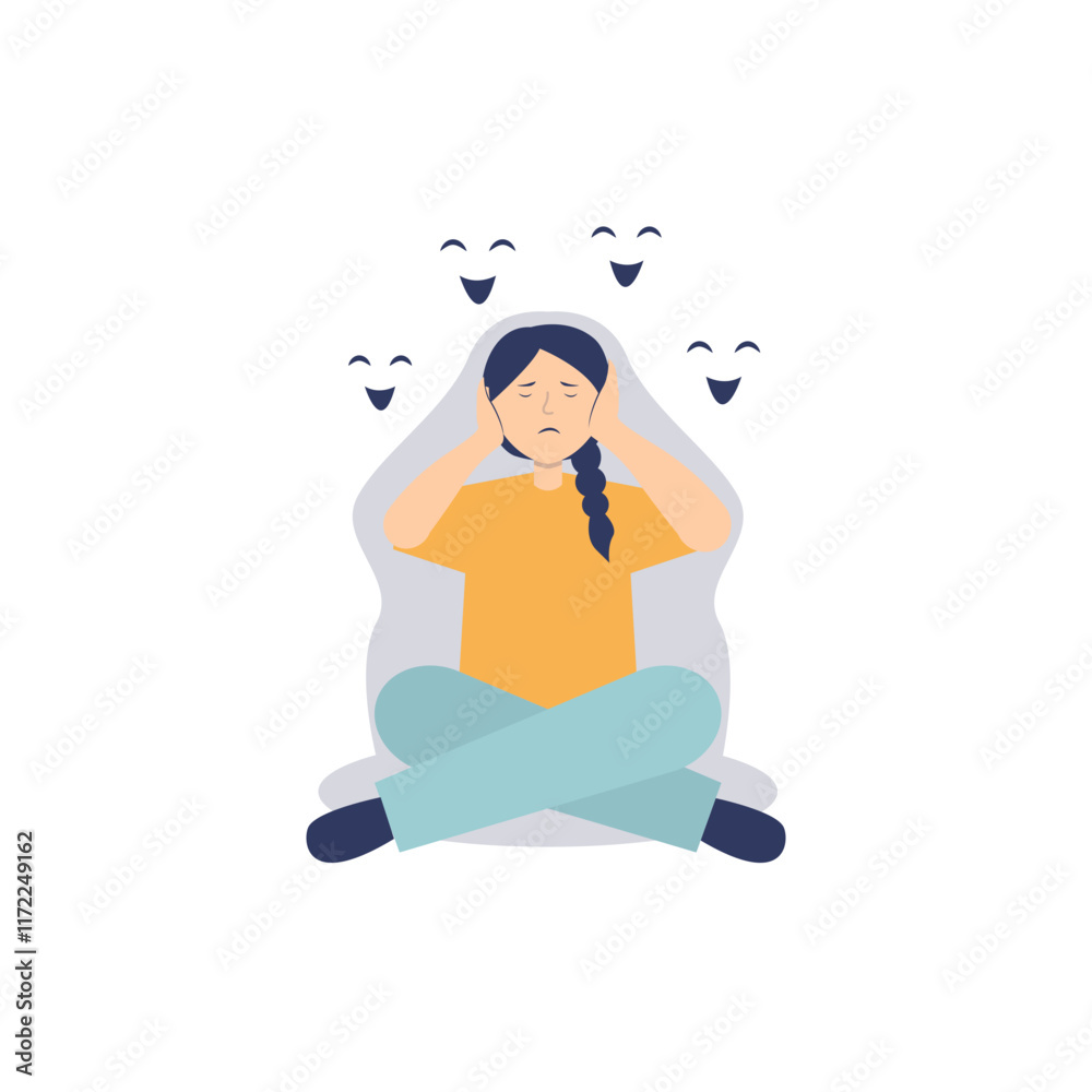 Frustrated Person Illustration in Flat Cartoon Design. Isolated Vector ...