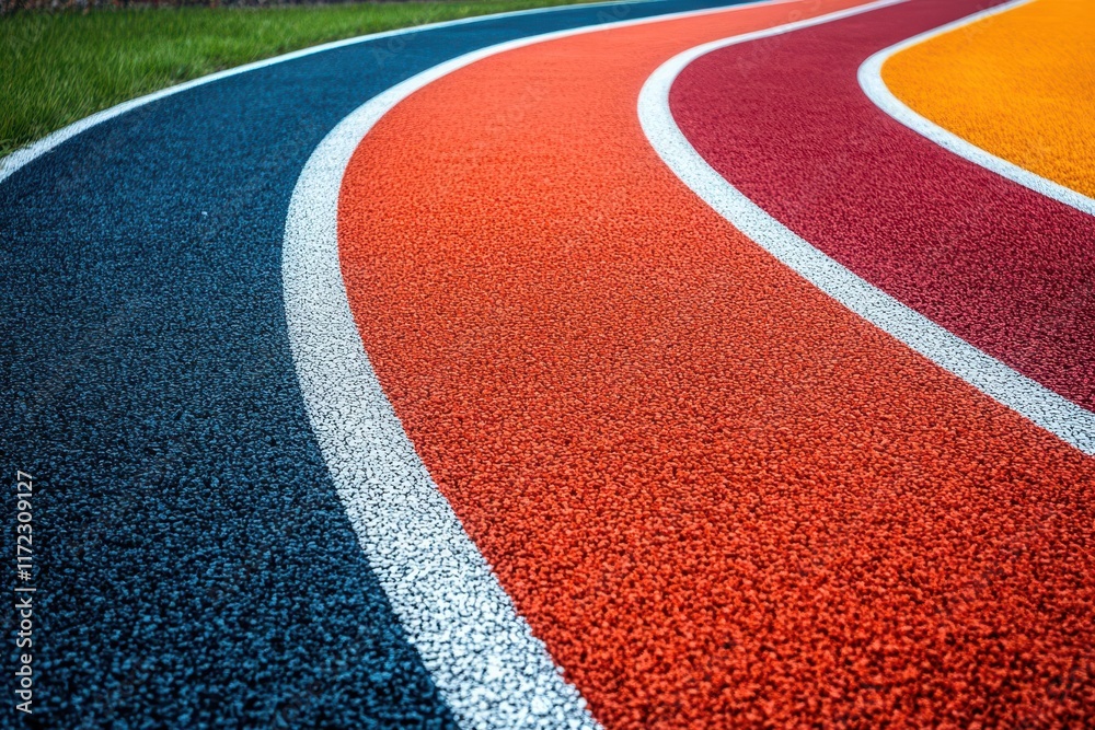 pristine running track with a smooth surface perfectly prepared for ...