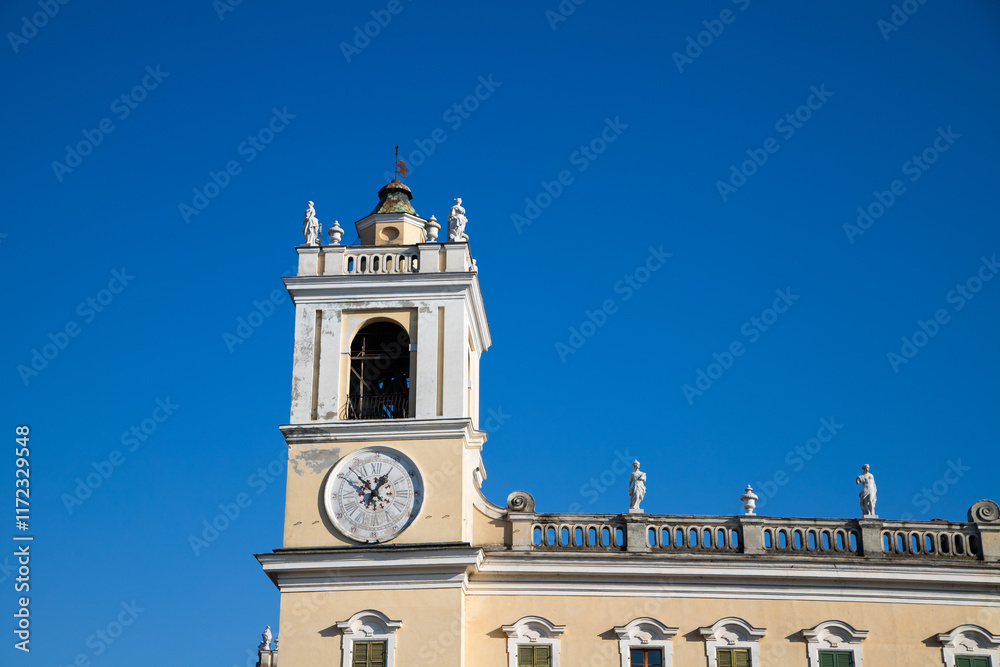 Bell tower panorama of the Palace of Colorno in Parma, iconic ...