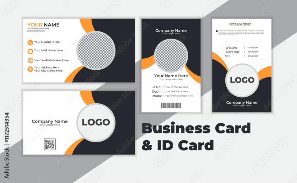 Business Card & ID Card Layout Design. Stock Vector | Adobe Stock
