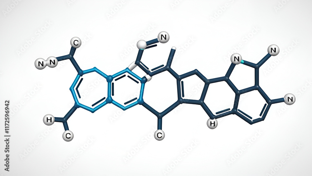3D image of Methyldiazinol skeletal formula - molecular chemical ...