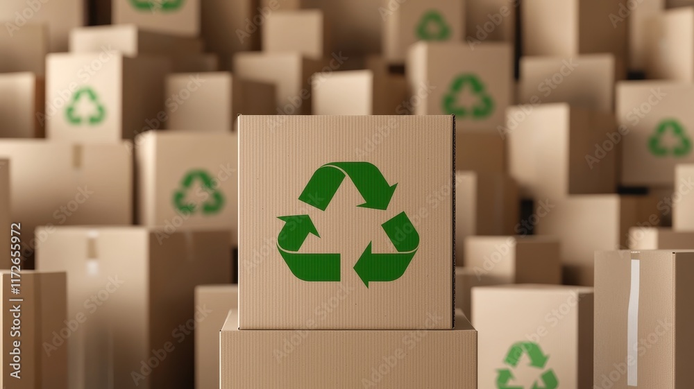 Sustainability, Eco friendly products and packaging. Boxes with ...