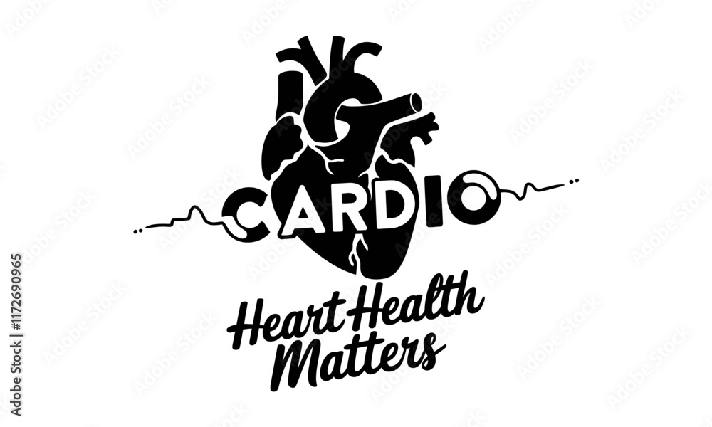 cardio vascular vector clipart graphic Stock Vector | Adobe Stock