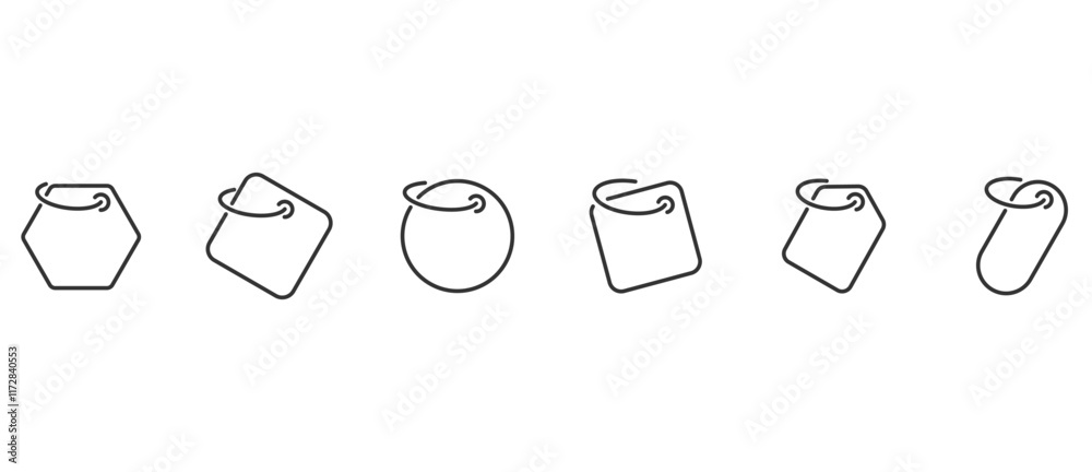 Price tag linear icons. Label Discount tag icon set. Price label in ...
