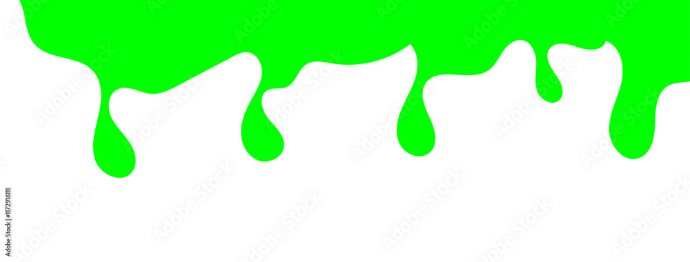 Dripping green goo with splashes and blot effects. Mucus texture blobs ...