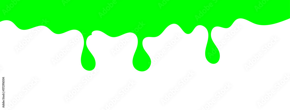 Dripping green goo with splashes and blot effects. Mucus texture blobs ...