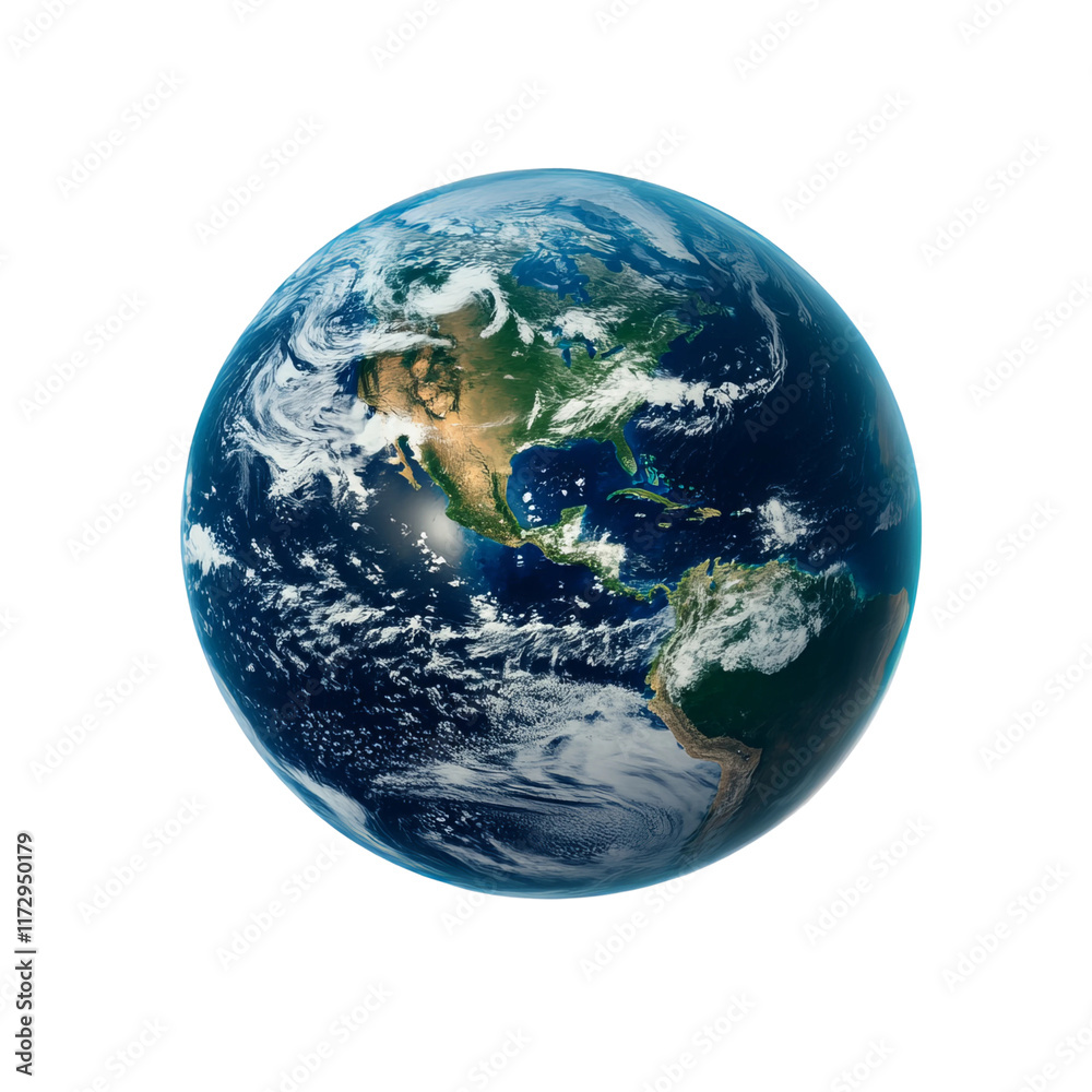 planet earth globe world map space view isolated on a white background ...