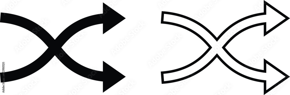 Simple arrows transmit sharing icon set. Depicting data exchange ...