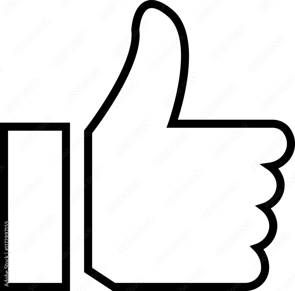 Like button. Thumbs up icon. Yes fingers, positive marks vector symbol ...