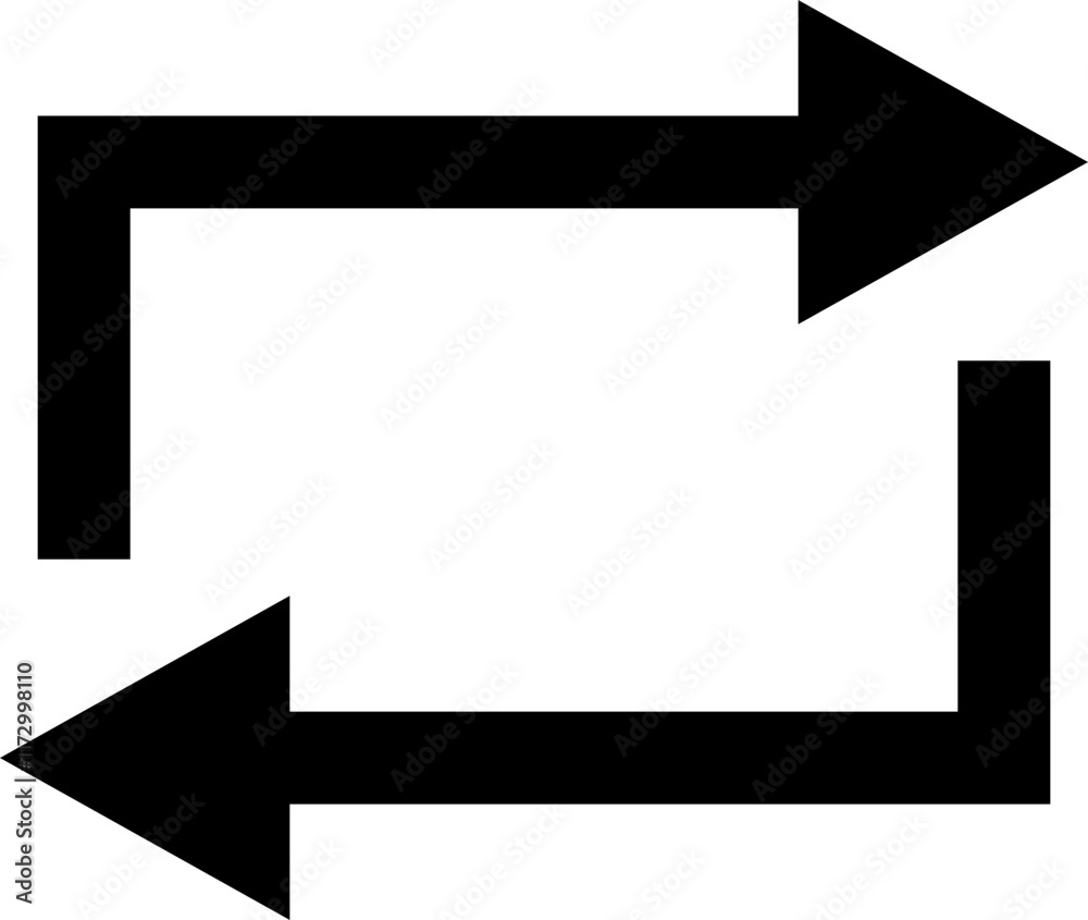 Simple arrows transmit sharing icon. Depicting data exchange pointing ...