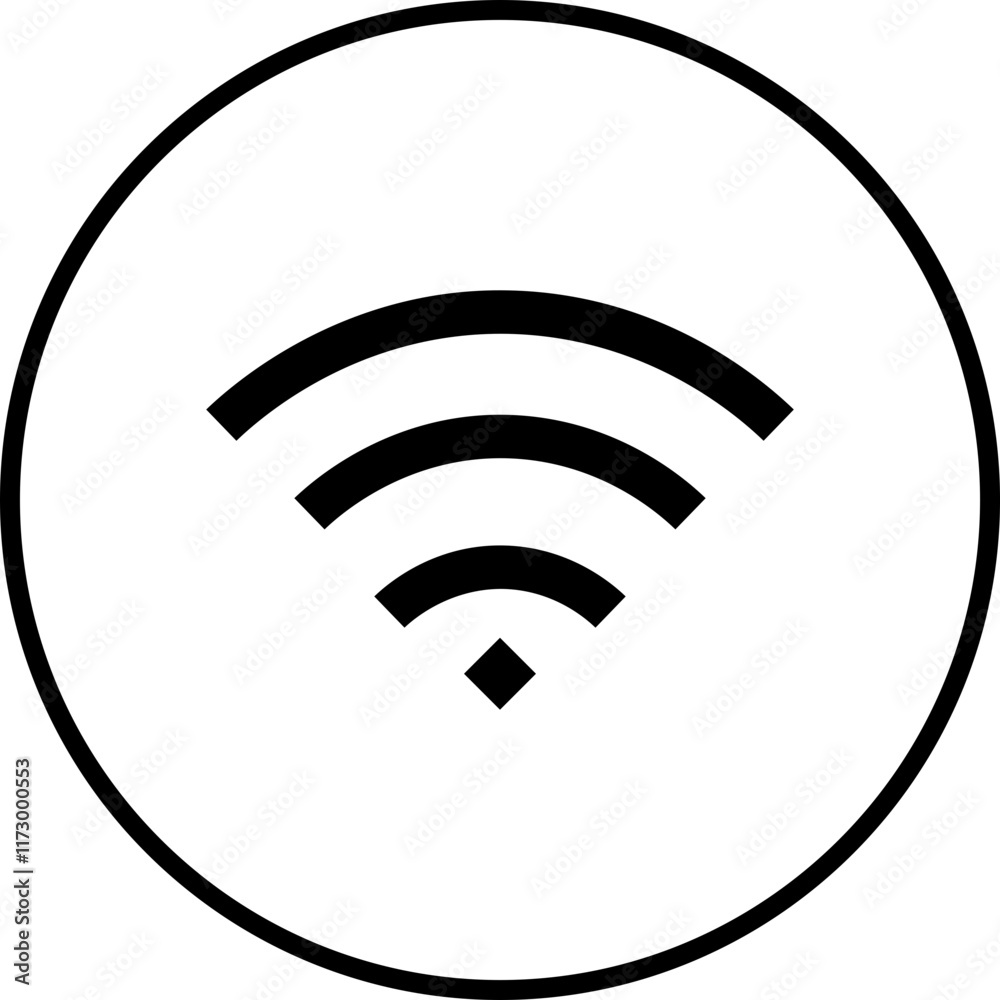 Wifi wireless internet signal flat and line icon. Internet connection ...
