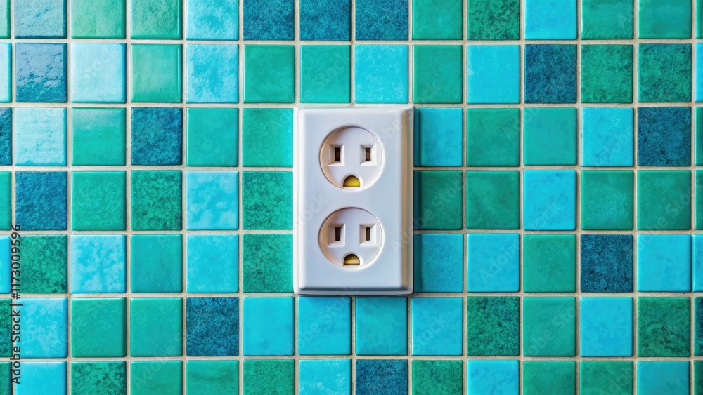 USA NEMA 5-15 Duplex Outlet, Power Socket, Electrical Outlet, Tile Wall ...