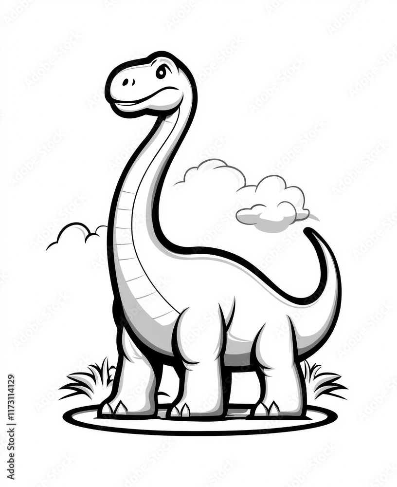Cute Cartoon Saltasaurus Coloring Page for Kids to Enjoy and Create ...
