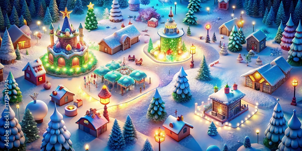 Christmas Ice Snow Festival Fair Event Map Drag & Drop Customizable ...