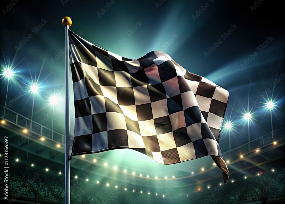 Checkered Flag Loop Animation, Night Race Finish Line, Racing Flags GIF ...