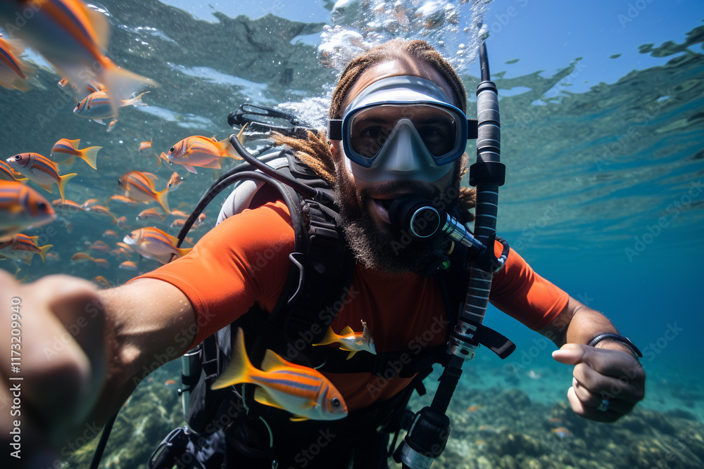 Foto de Stock sea fish in coral reefs have developed distinct ...