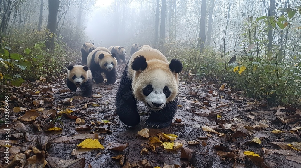 Pandas facing extinction due to habitat loss, illustrating the growing ...