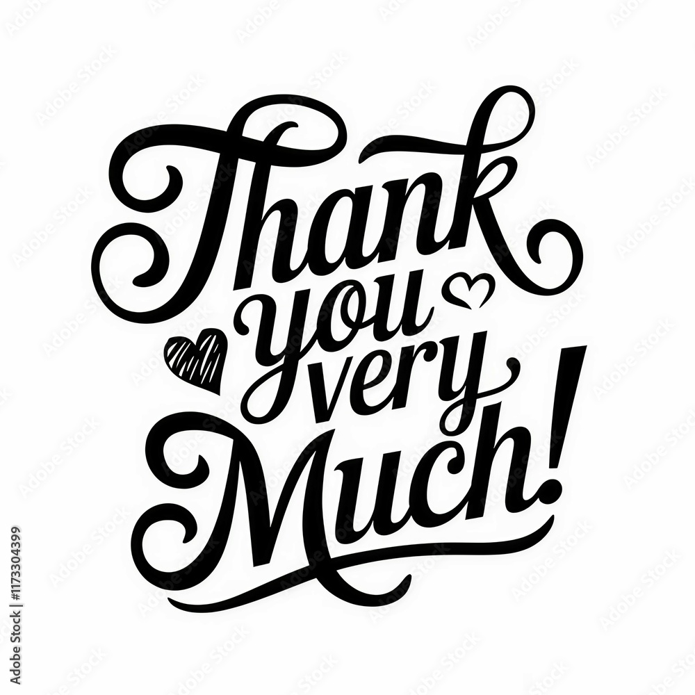 Thank you very much text written in a beautiful cursive font in white ...