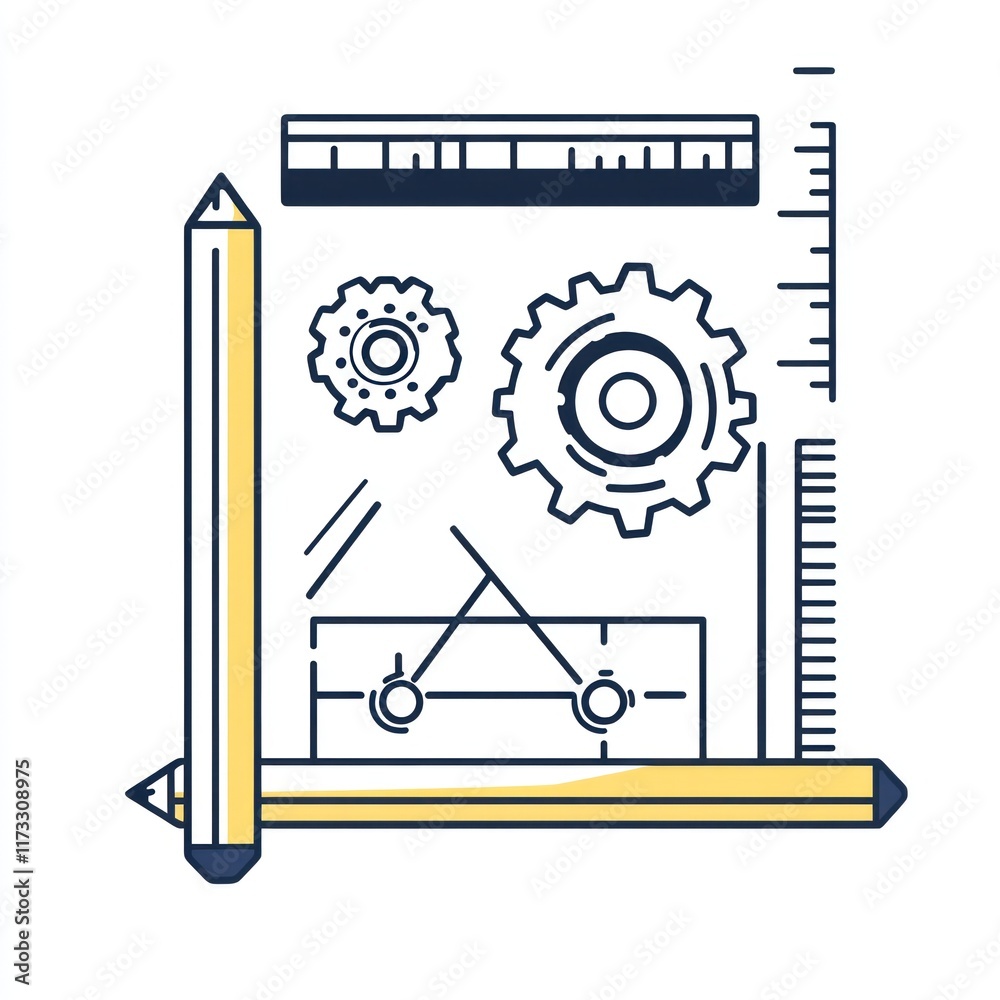 Engineering design tools gears and precision measurements Stock ...
