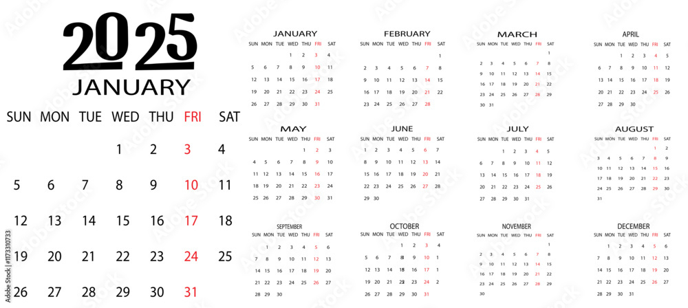 Bangladesh Calendar 2025. Week starts from Sunday. Vector graphic ...
