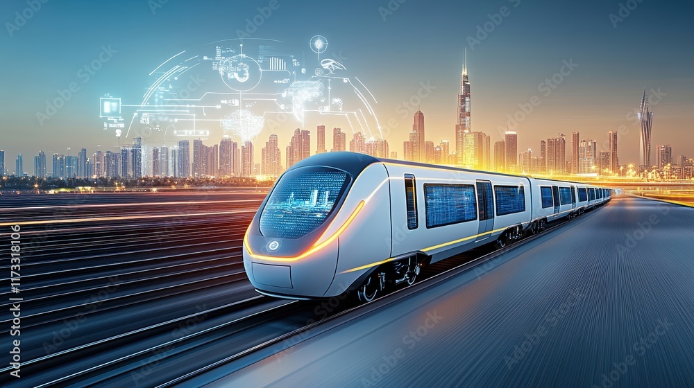 Ilustración de Stock Next-gen transport hubs powered by AI in ...
