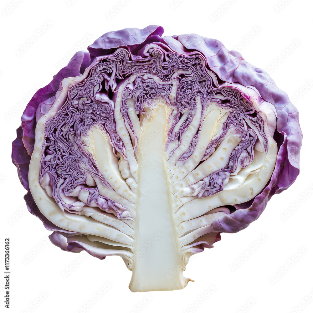 Cross Section of Red Cabbage Purple Cabbage Vibrant Vegetable Detailed ...