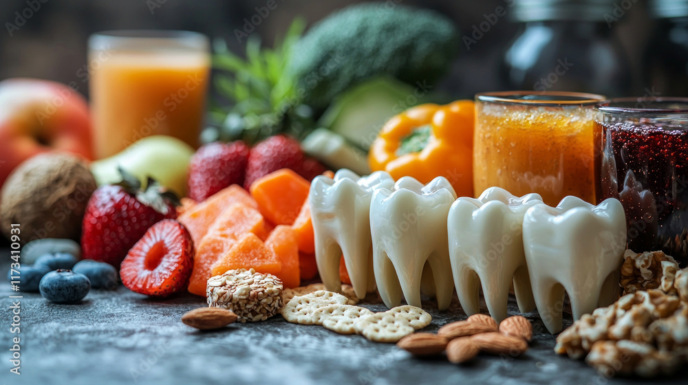 Illustration Stock Vibrant comparison healthy snacks and sugary snacks ...