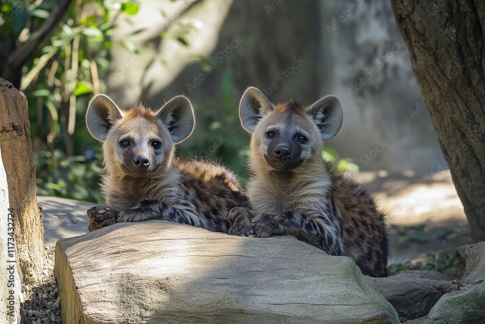 Spotted hyena (Crocuta crocuta), also known as the laughing hyena. with generative ai Stock ...