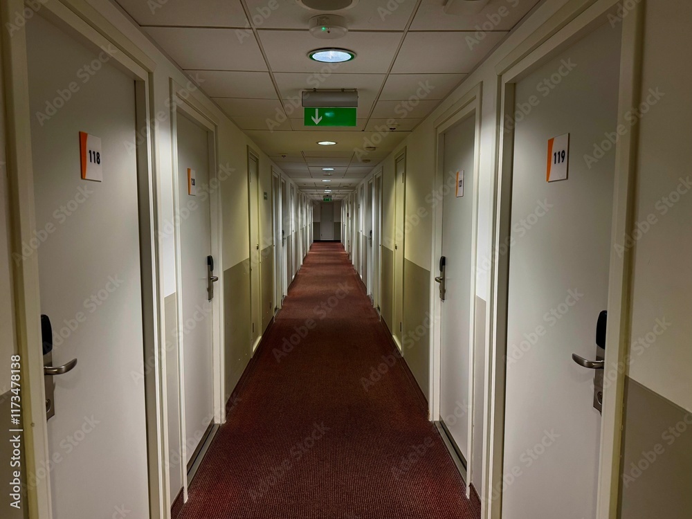 corridor in a hotel, a scene from a horror movie Stock Photo | Adobe Stock