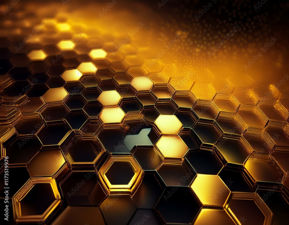 technological bee honeycombs abstract beehive and apiary digital bee ...