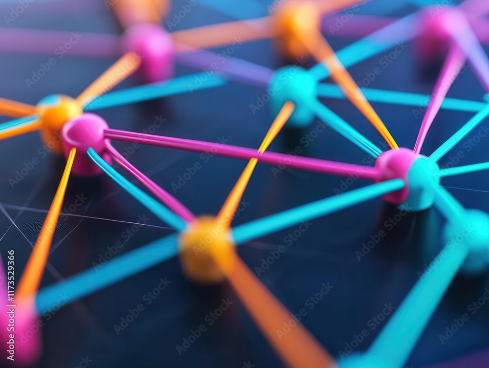 Visual representation of a global feeder fund network, with colorful ...