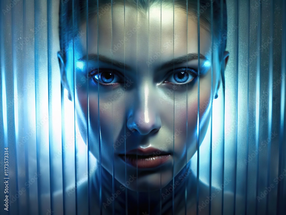 Beautiful girl. Split personality disorder. Concept of advertising ...