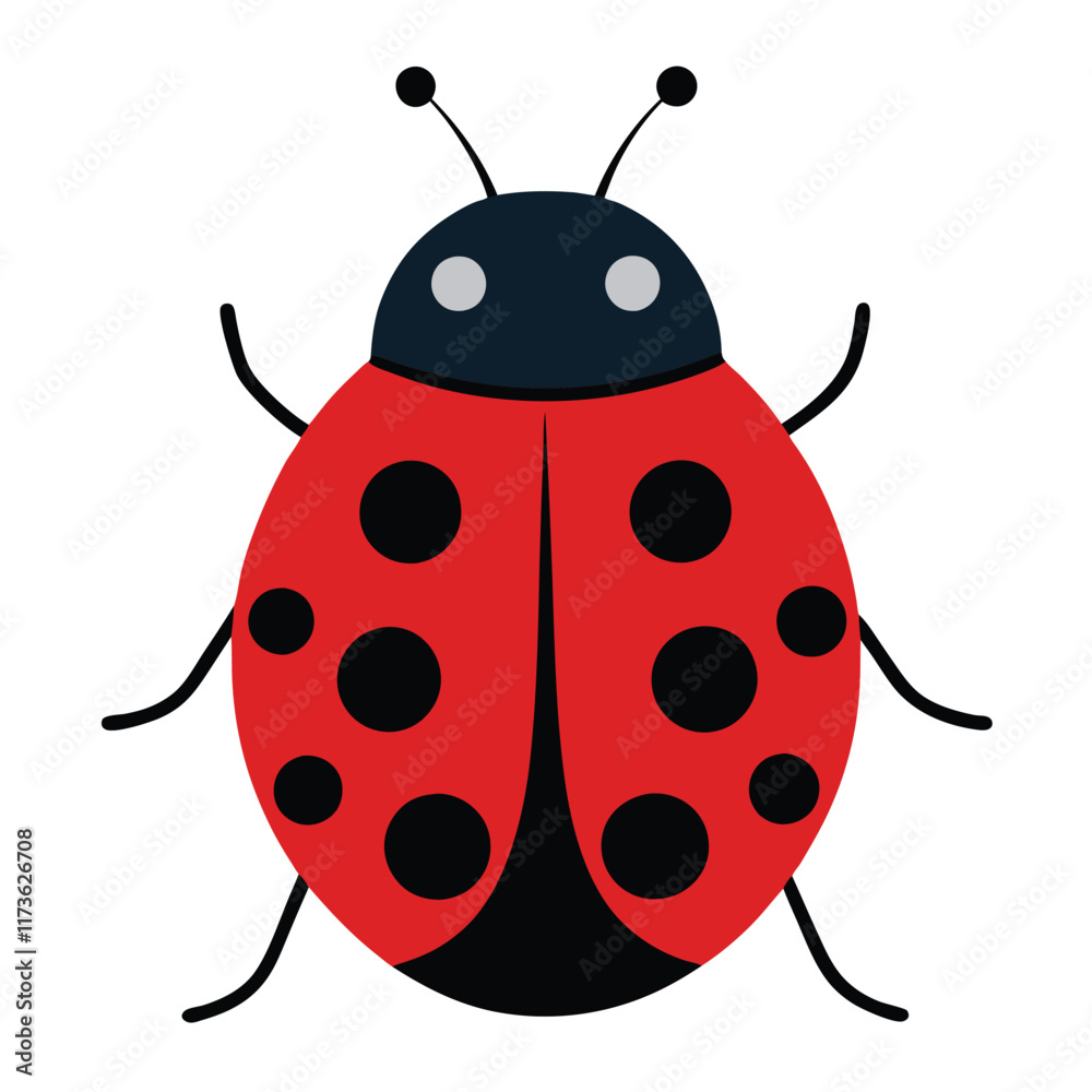 Ladybug Vector Illustration - Cartoon Clipart & Line Art Design for ...