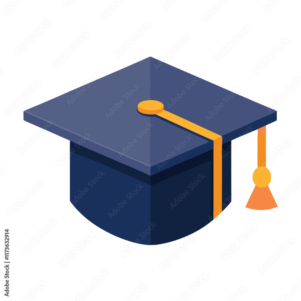 Graduation Cap 3D Vector Illustration - Cartoon, Clipart, and Line Art ...